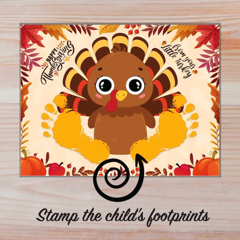 Thanksgiving Footprint Art Turkey Footprint Craft Happy Thanksgiving ...
