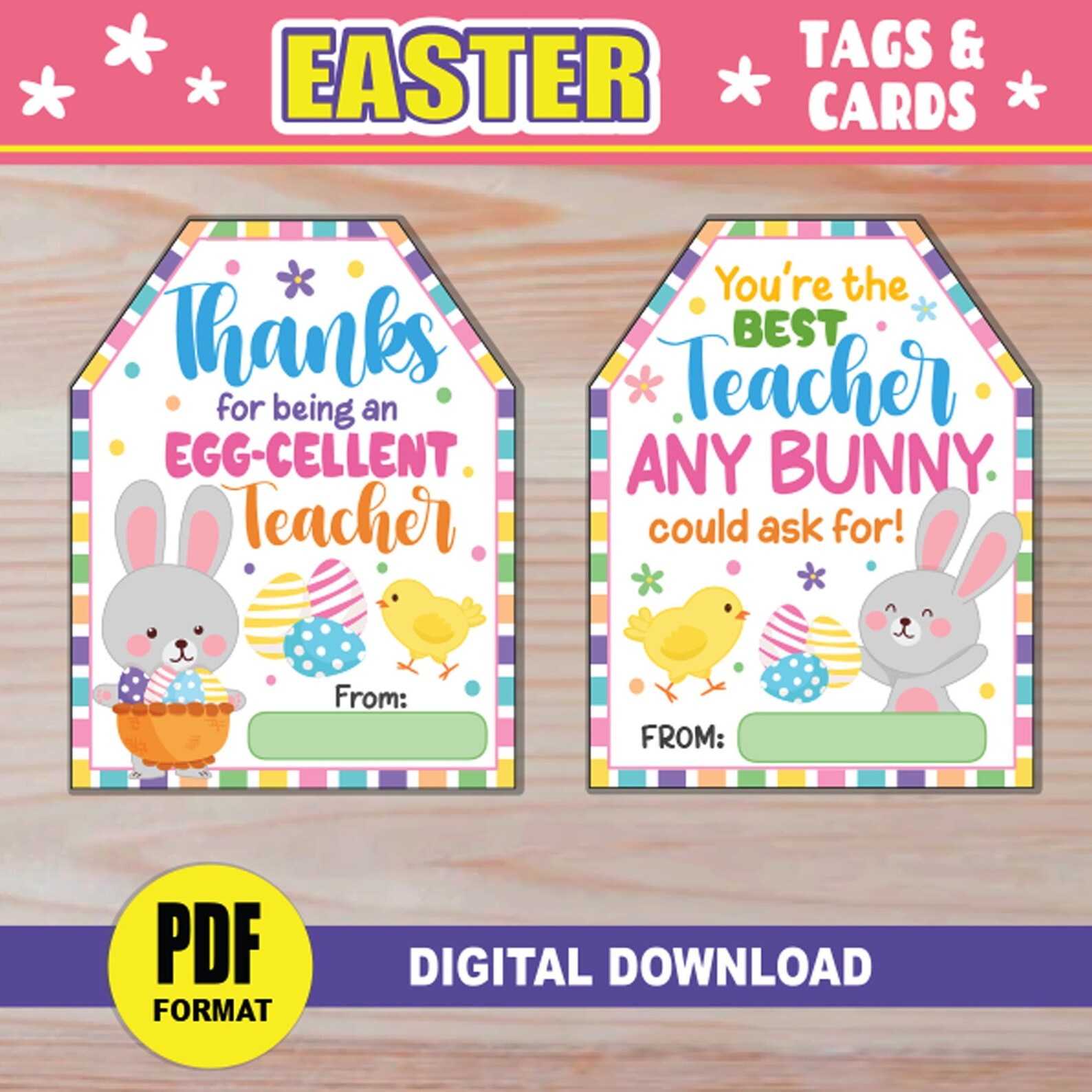 PRINTABLE Easter Gift Tags and Cards for Teacher Egg-cellent Teacher ...