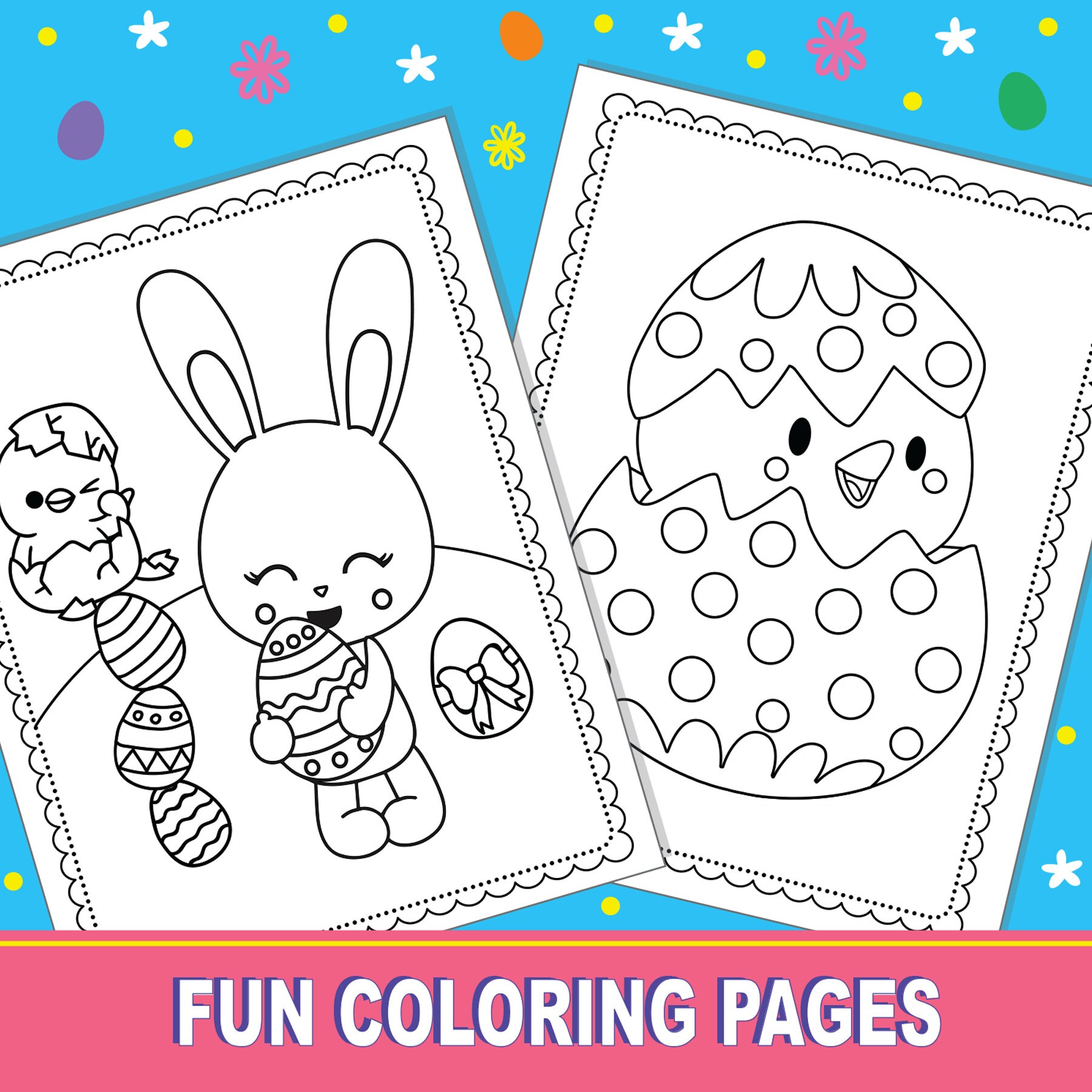 Easter Coloring Pages for Kids 12 Unique Pages Printable Easter Spring ...