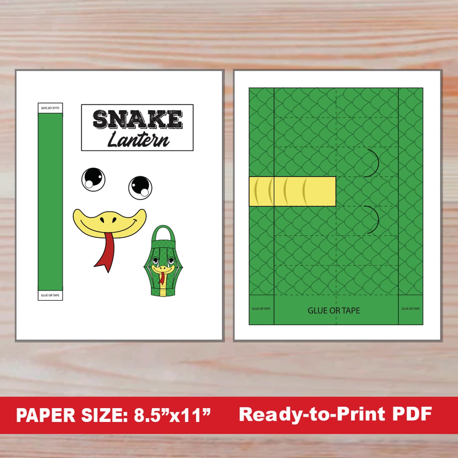 Snake Paper Lantern Crafts | Chinese New Year PRINTABLE Year of the ...