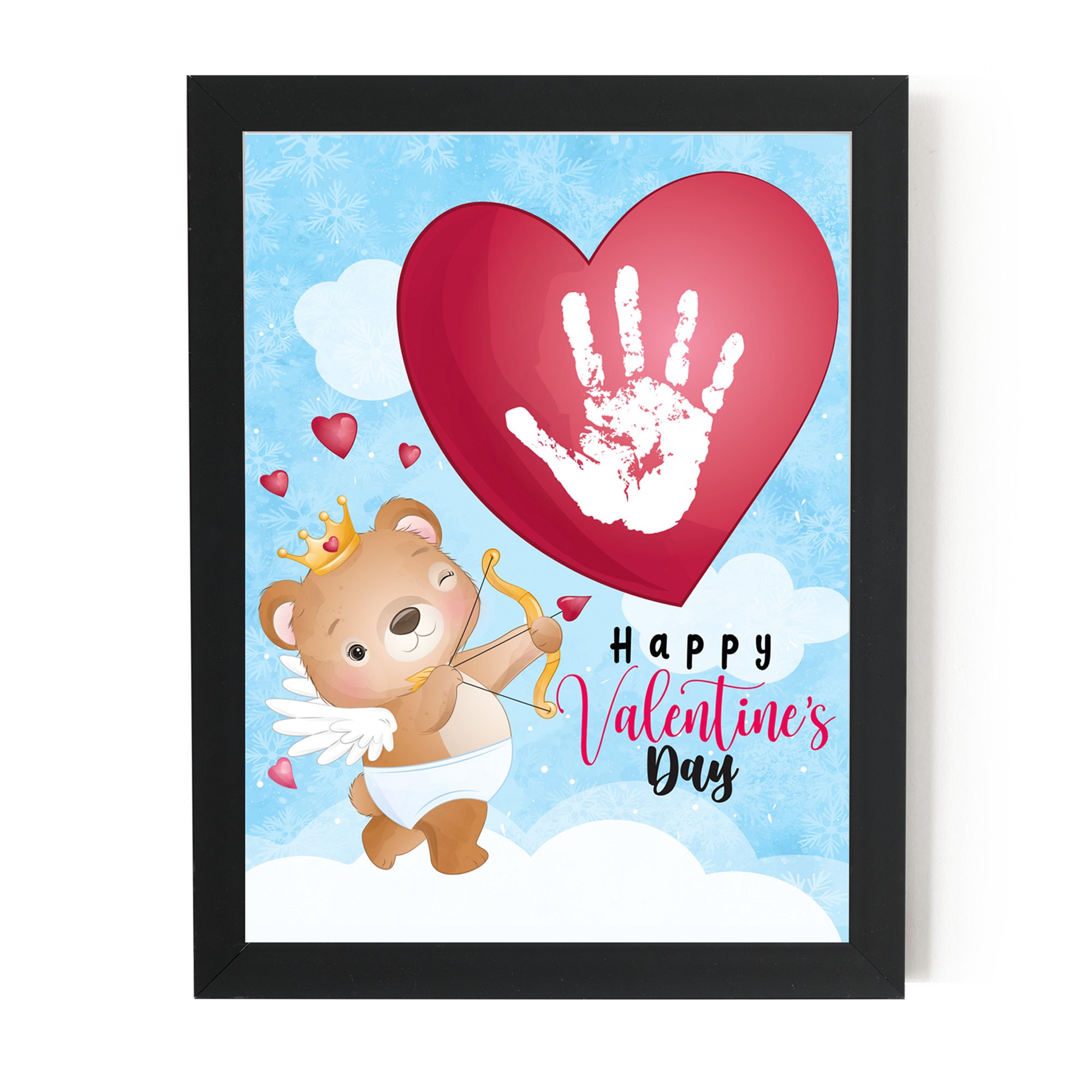 Arte de huellas de manos del Día de San Valentín / Artesanía de huellas ...