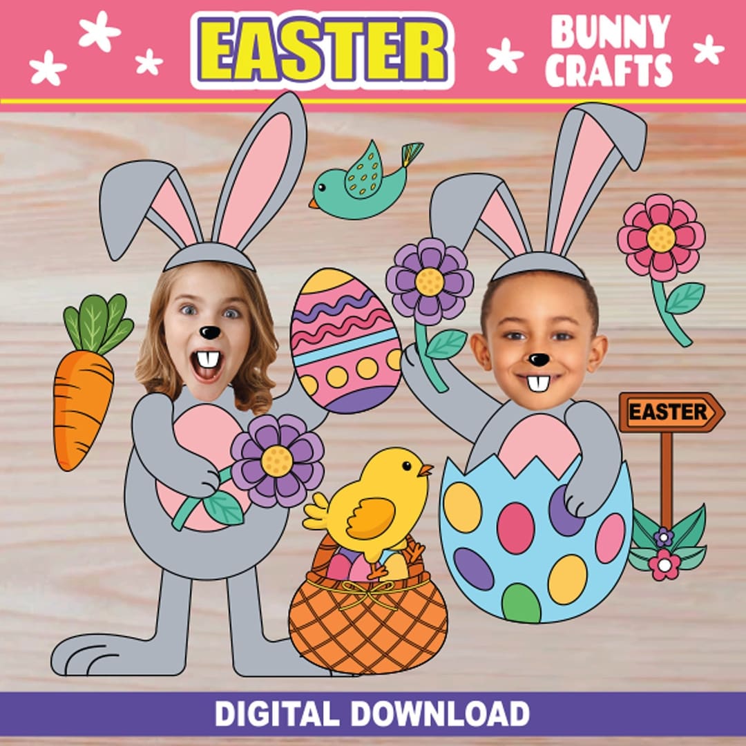 Easter Craft for Bulletin Board & Decor | Easter Bunny Yourself Face ...