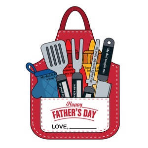 Bbq Grill Apron Card for Dad | Father's Day Crafts & Activity ...