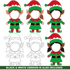 Christmas Add Your Own Photo Picture | PNG Elves Boy & Girl Add Photo ...