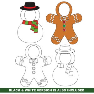 Christmas Add Your Own Photo Picture | PNG Snowman & Gingerbread Man ...