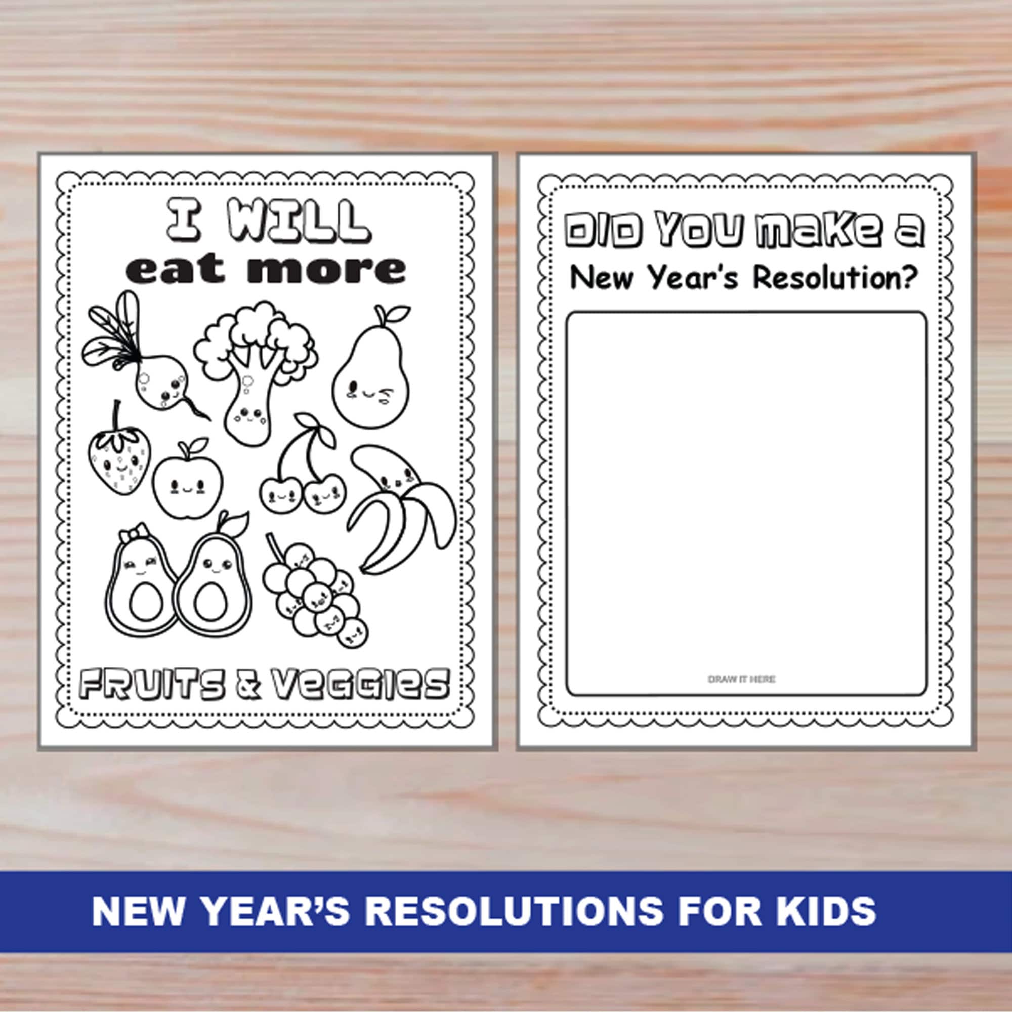 New Year's Eve Coloring Pages for Kids New Years Resolutions PRINTABLE ...