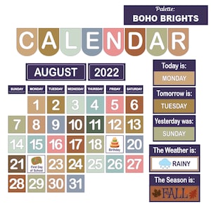Classroom Calendar Display and Weather Set | PRINTABLE Calendar | Wall ...