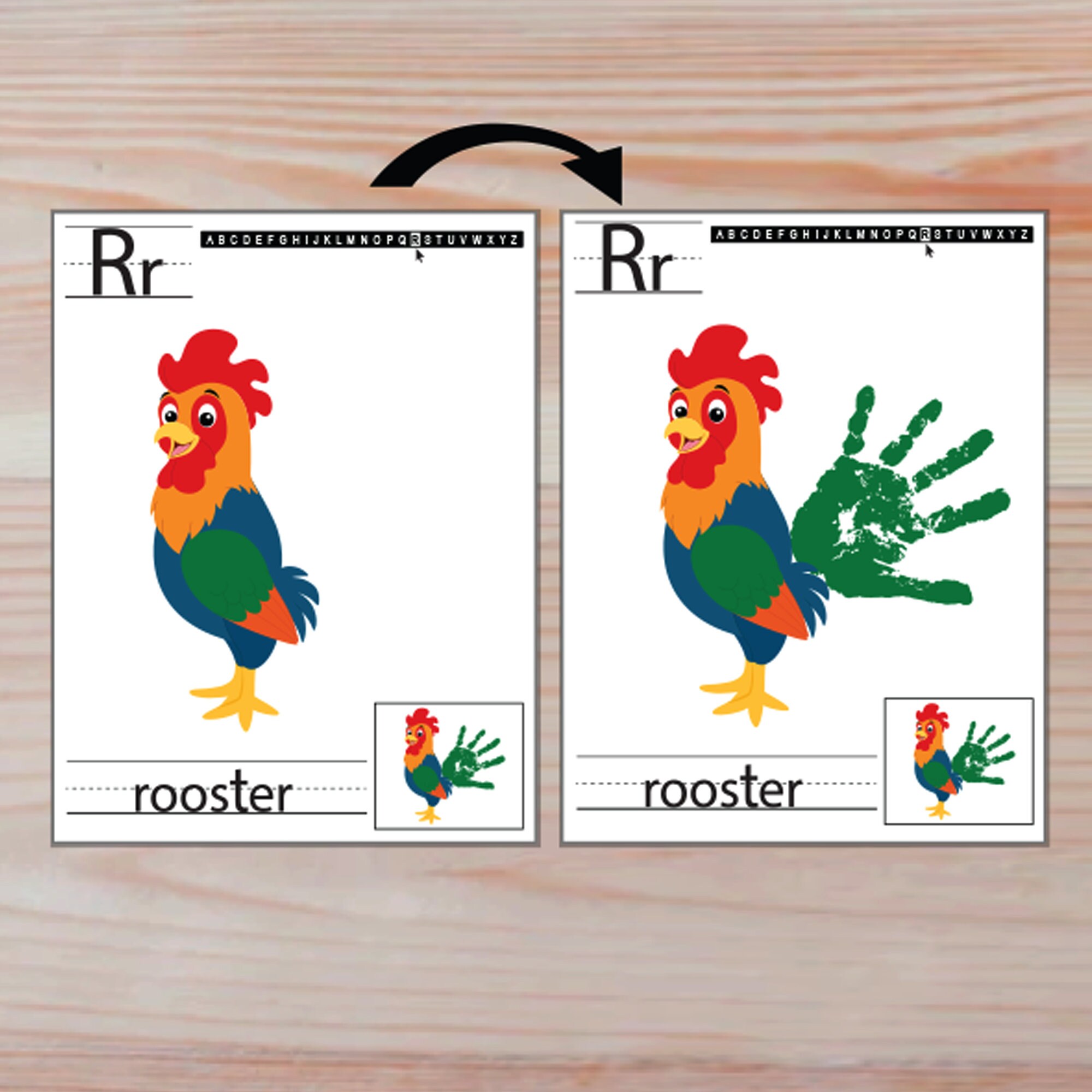Animal Alphabet Handprint Art Craft A-Z ABC Alphabet Handprint Craft ...