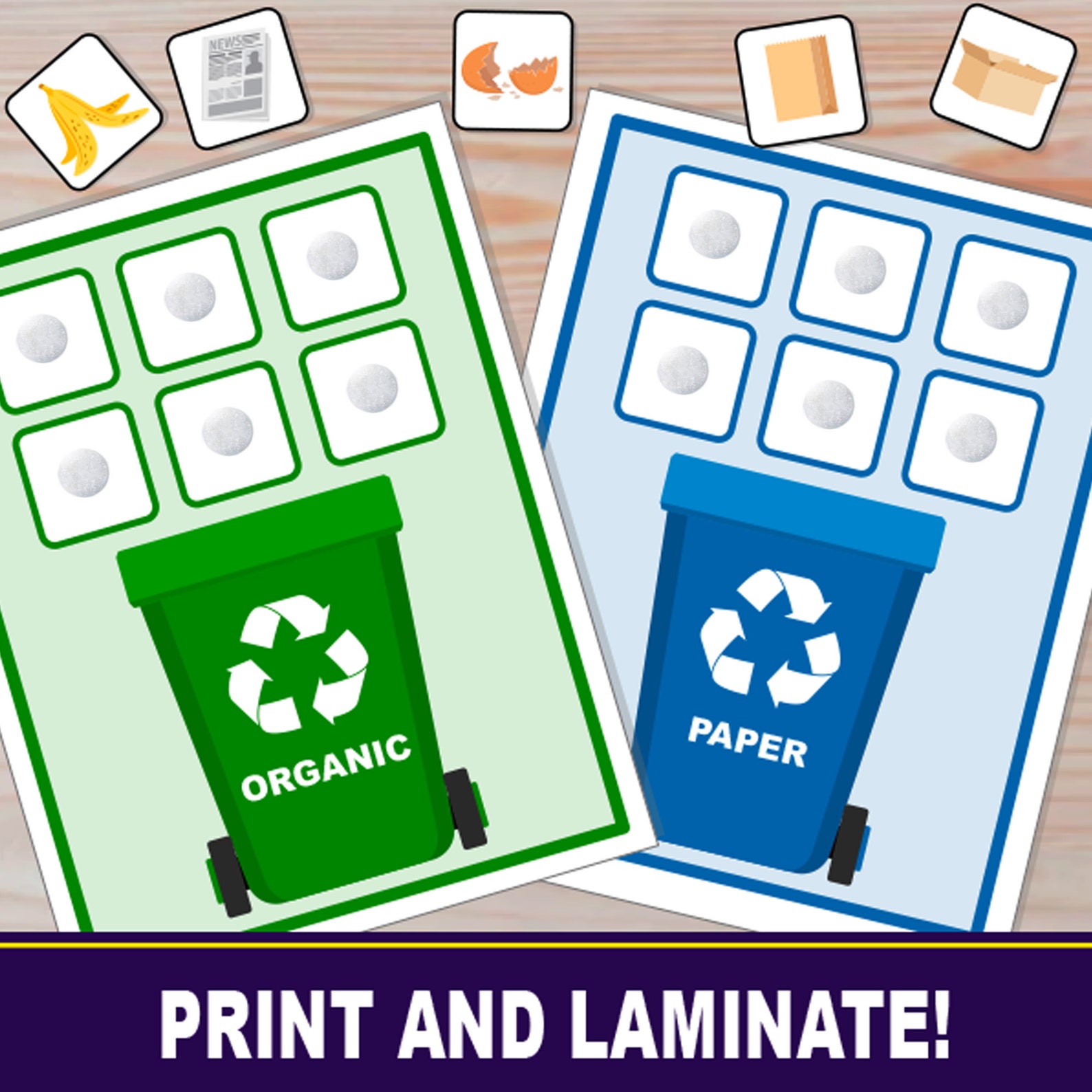 Recycle Sorting Activity Recycling Poster Earth Day PRINTABLE Recycling ...