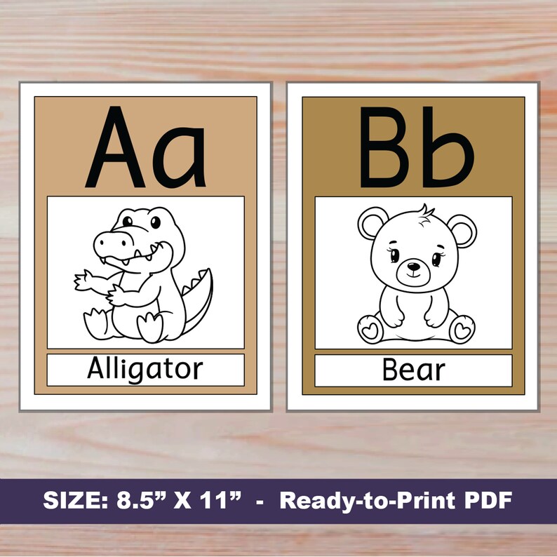 Alphabet Posters PRINTABLE EARTHY Colors Classroom Decor - Etsy