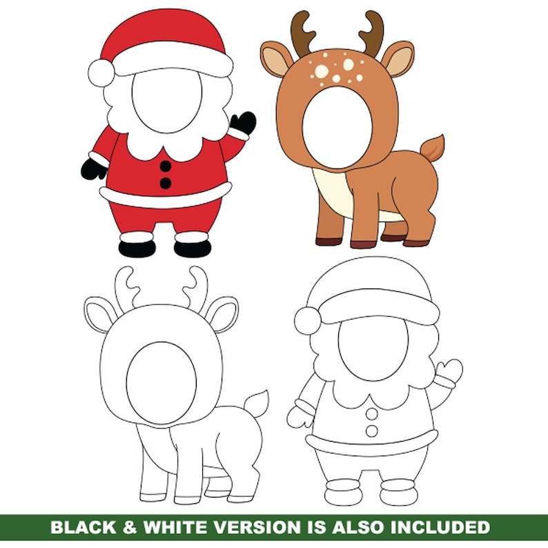 Christmas Add Your Own Photo Picture PNG Santa & Reindeer Add Photo ...