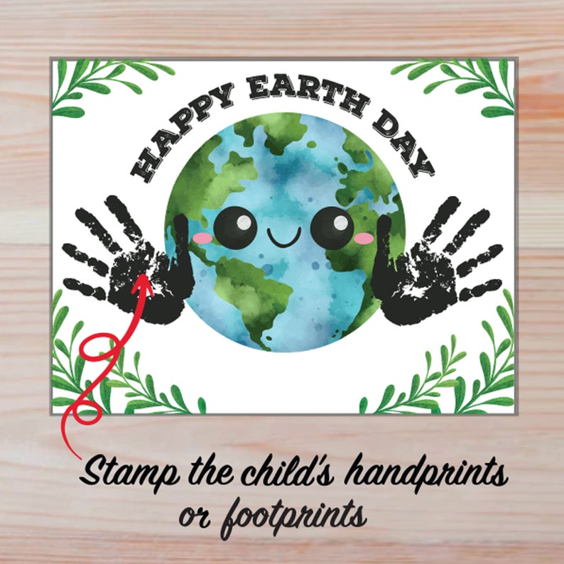 Earth Day Handprint and Footprint Art Craft PRINTABLE Earth Day ...