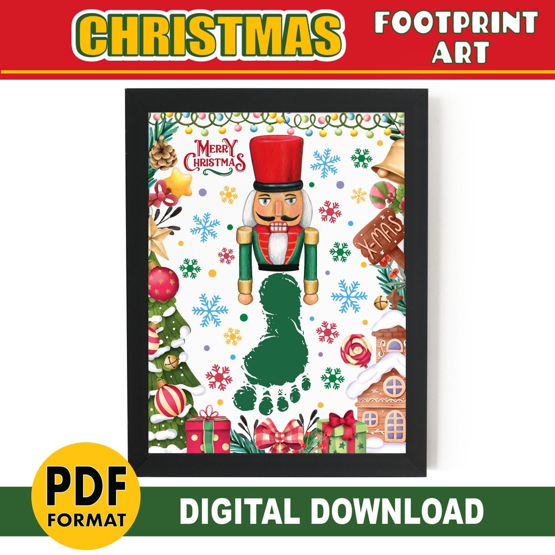 Christmas Nutcracker Footprint Art | Printable Kid Keepsake (PDF) - Etsy