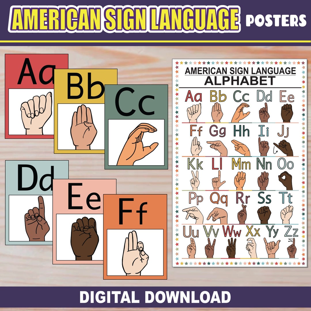 ASL Alphabet Posters | American Sign Language Display | PRINTABLE ...