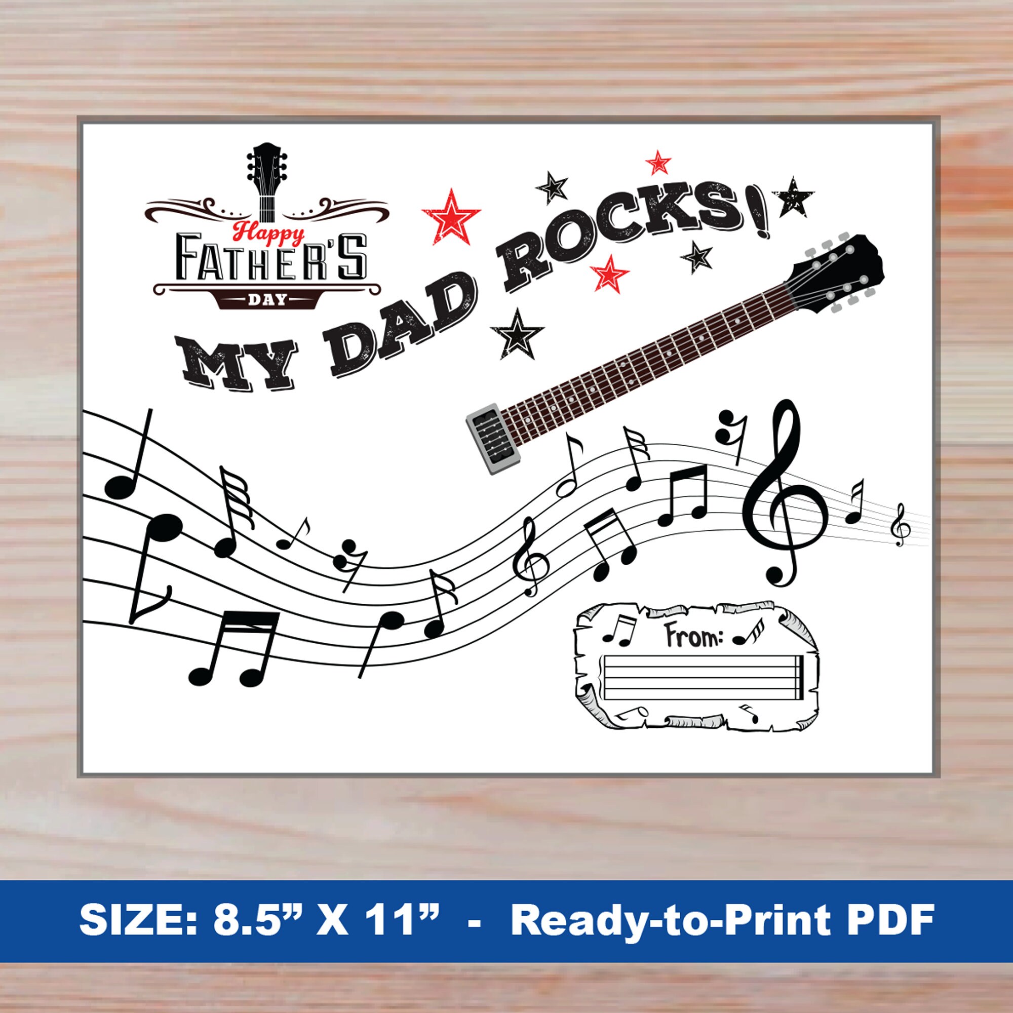 Father's Day Handprint Art Electric Guitar Handprint - Etsy