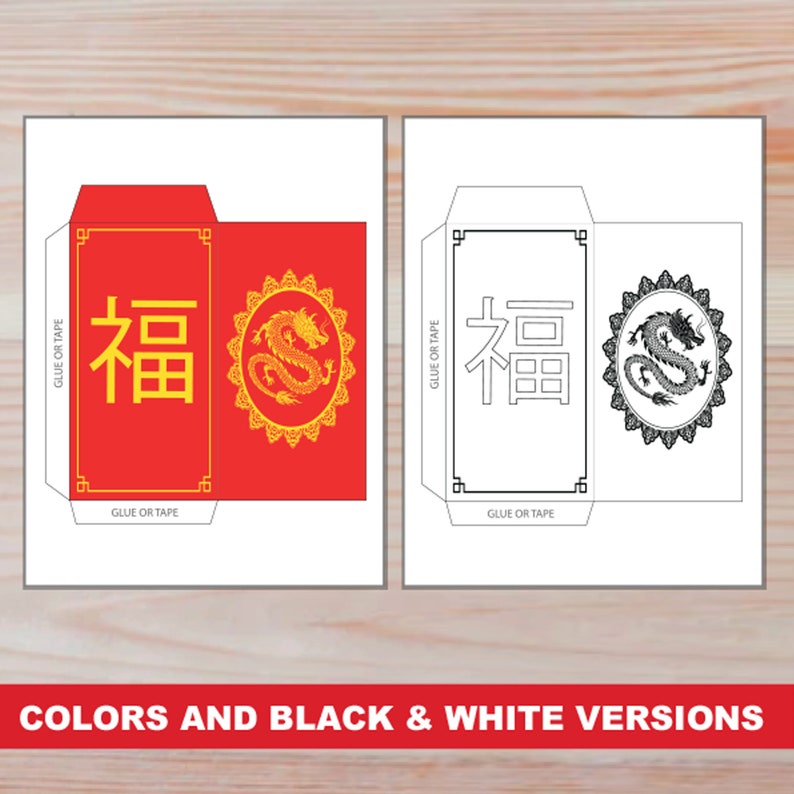 Chinese New Year Red Envelope Activity PRINTABLE Lunar New Year Craft ...