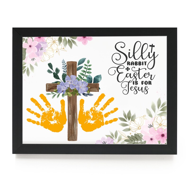 Easter Handprint Art Craft Silly Rabbit Easter is for Jesus Religious ...