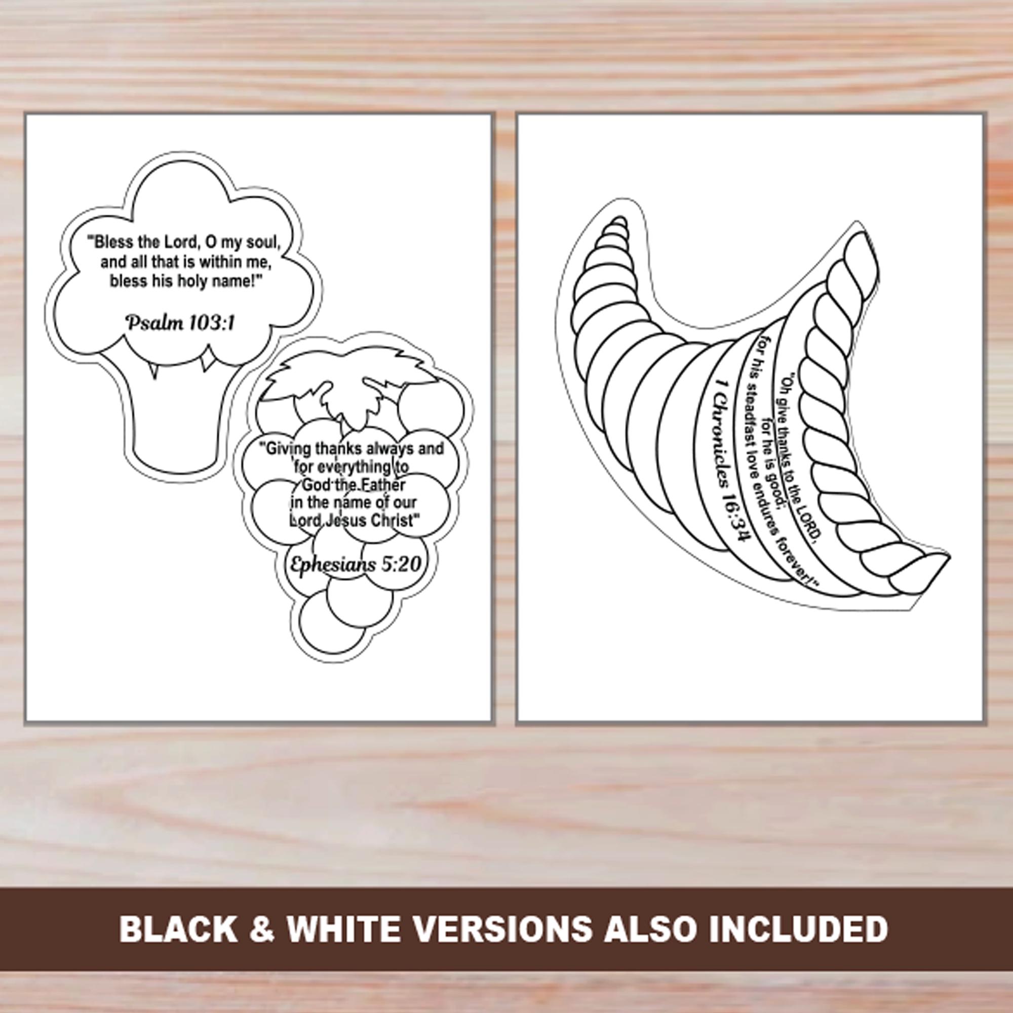 Thanksgiving Bible Craft | Cornucopia Christian Activity With Gratitude ...