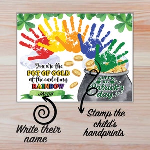 St Patrick’s Day Handprint & Footprint Art BUNDLE | PRINTABLE Handprint ...