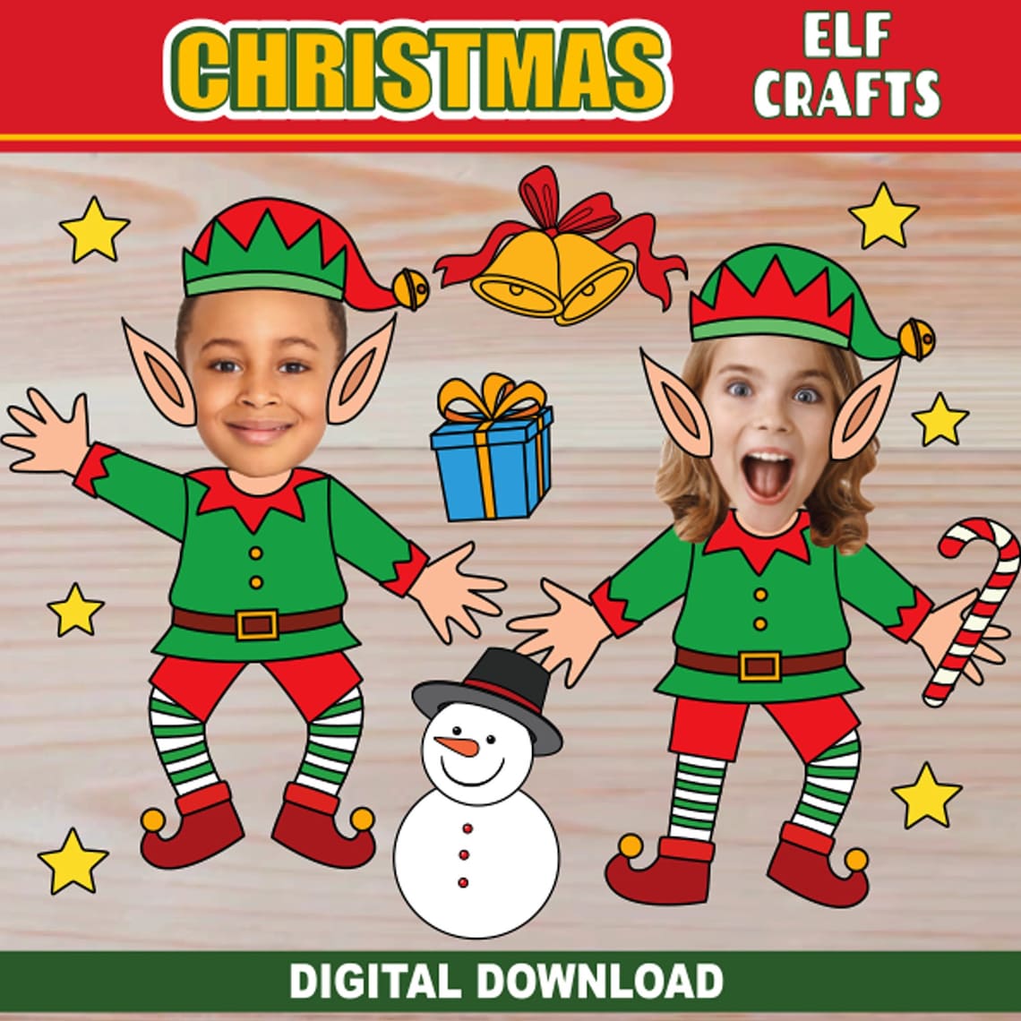 Christmas Craft for Kids Elf Yourself DIY Christmas Paper - Etsy