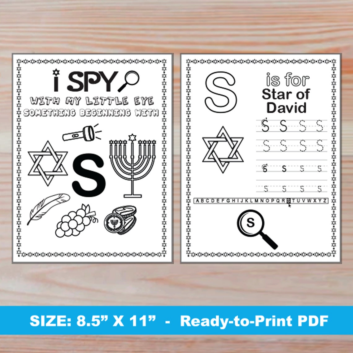 Hanukkah I Spy A-Z PRINTABLE Letter Tracing & Coloring Hanukkah ...