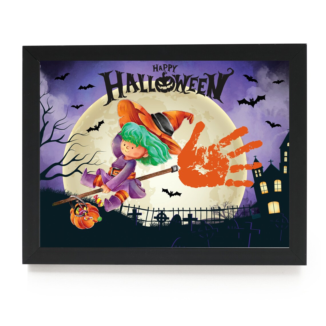 Halloween Handprint Art | Cute Witch Handprint Craft | Happy Halloween ...