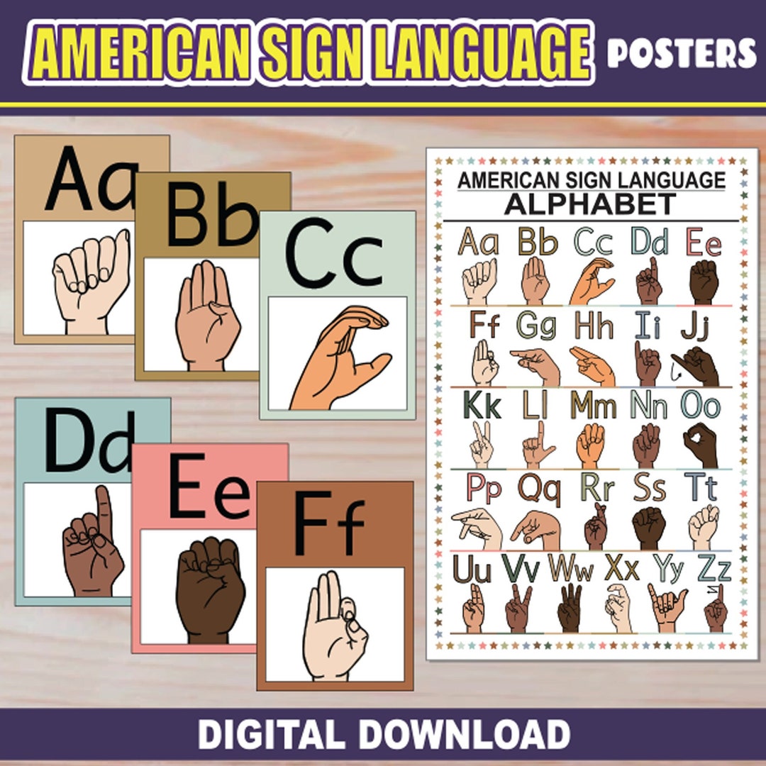 ASL Alphabet Posters | American Sign Language Display | PRINTABLE ...