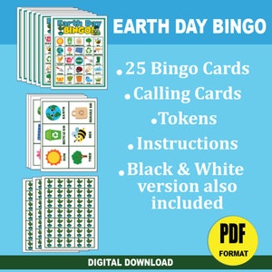 Earth Day Printable Bingo Game | Classroom Bingo Activity for Classroom ...