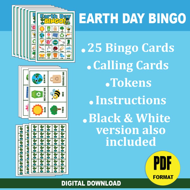 Earth Day Printable Bingo Game Classroom Bingo Activity for Classroom ...