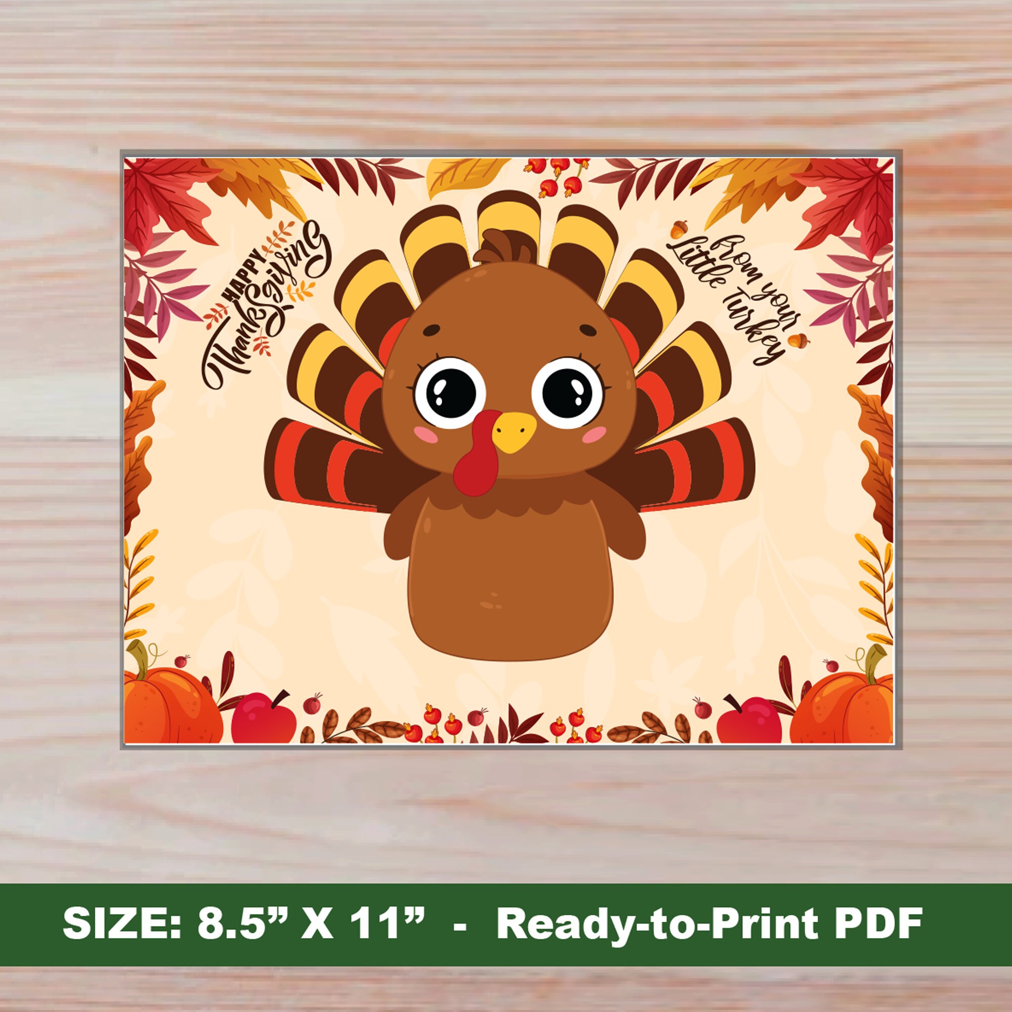 Thanksgiving Turkey Footprint Art | Kids Keepsake (digital Download) - Etsy