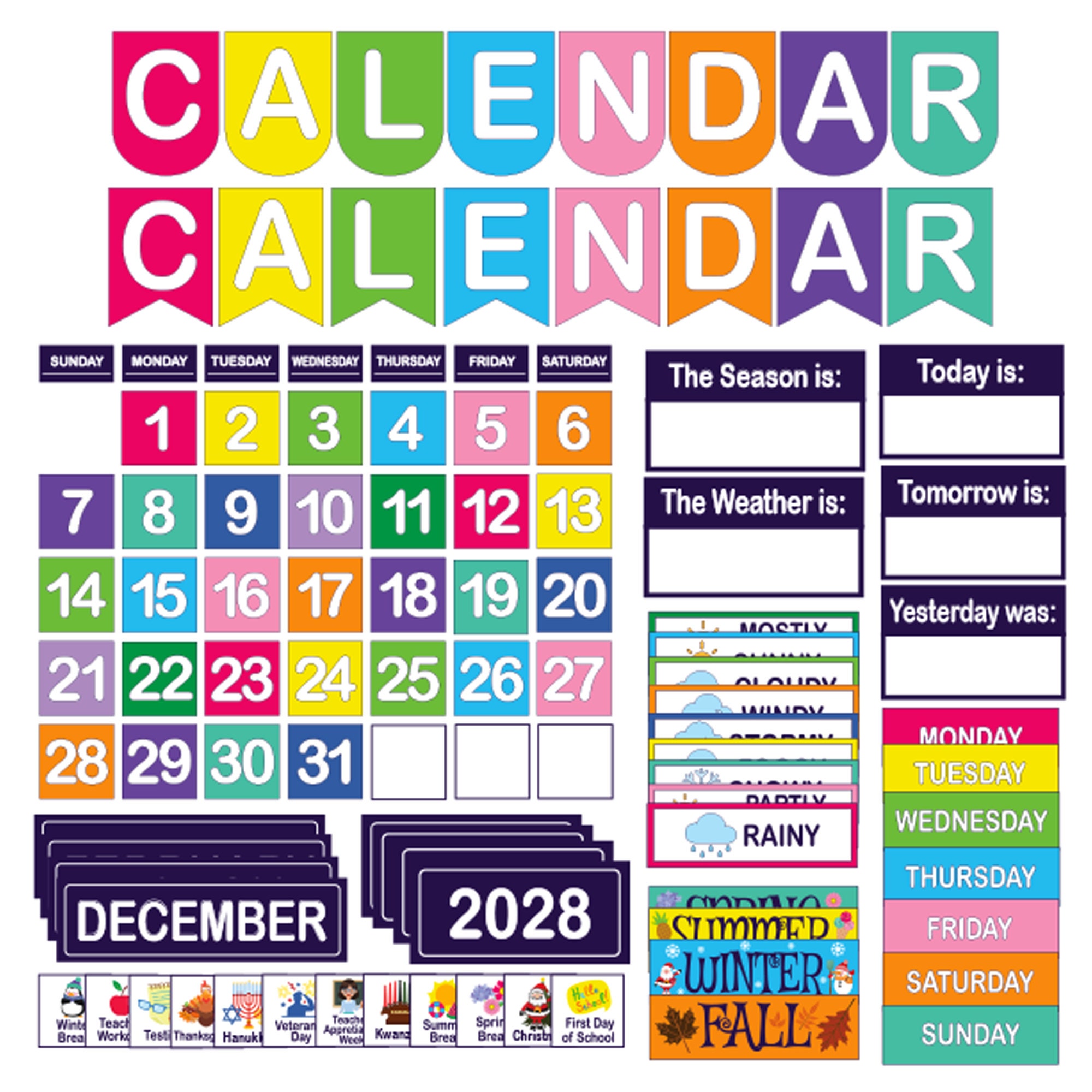 Classroom Decor BUNDLE RAINBOW Colors Printable Kit for - Etsy