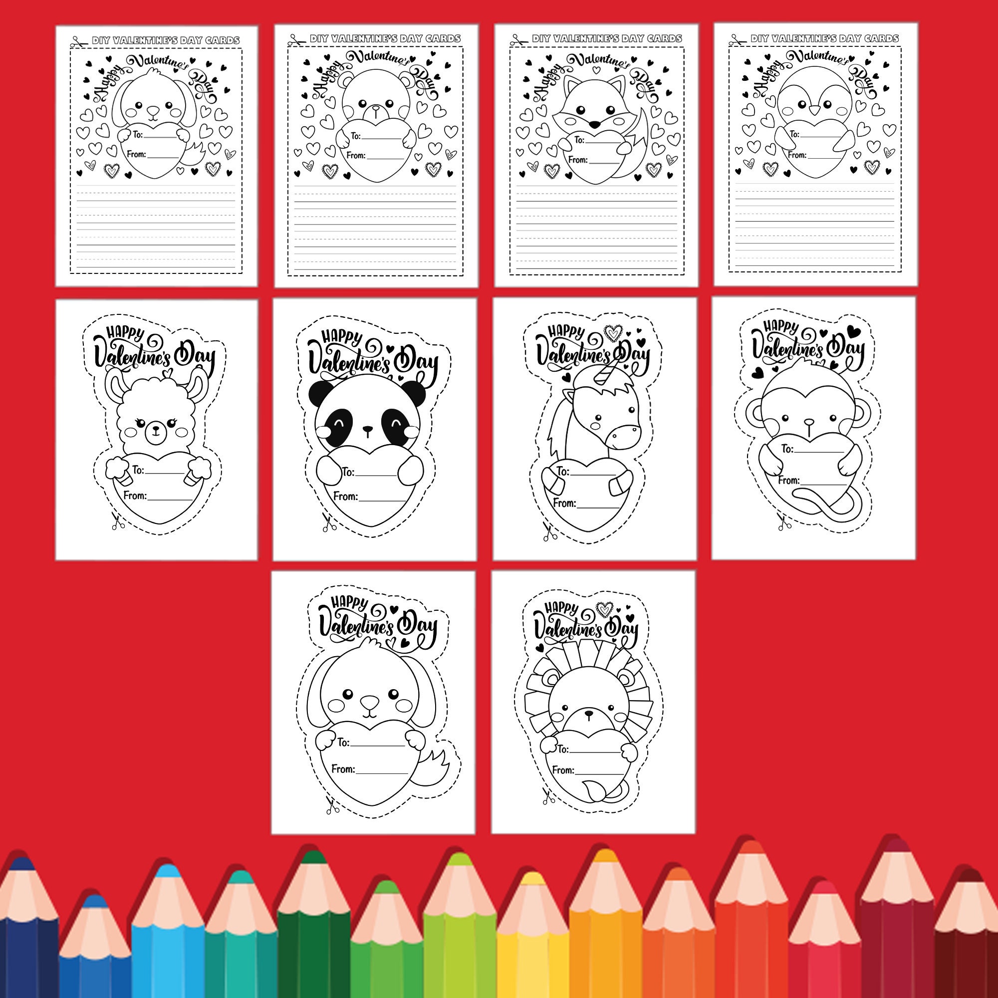 Valentine's Day Cards & Writing Activity | PRINTABLE DIY Valentine's ...