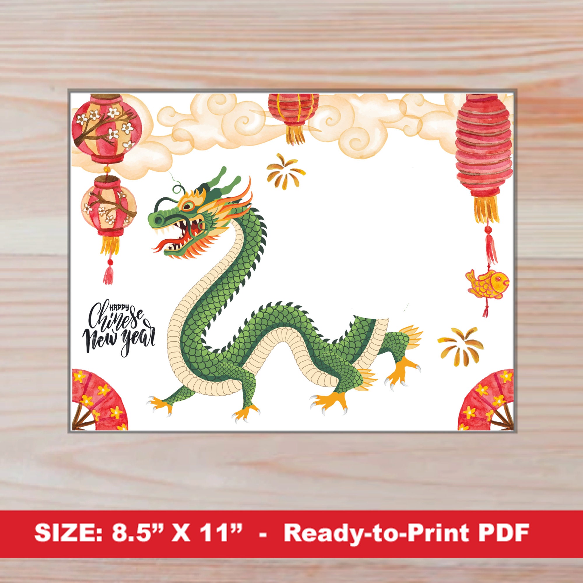 Chinese New Year Handprint Art Year of the Dragon Footprint Craft Lunar ...