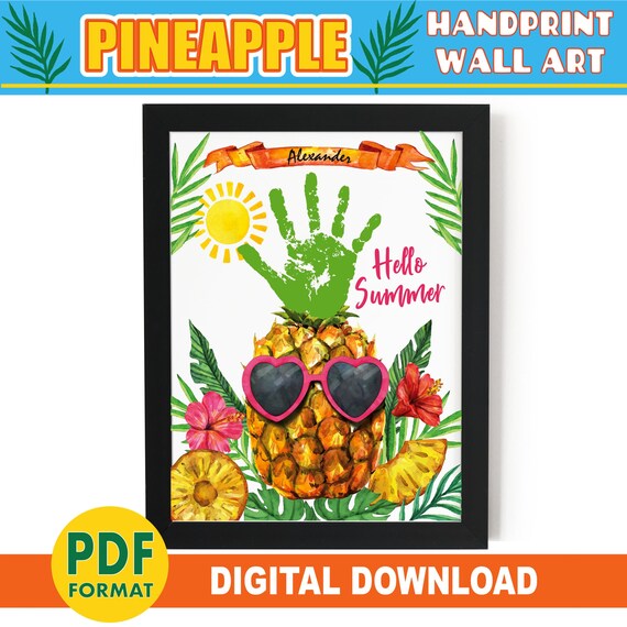 Pineapple Summer Handprint Art Hello Summer Activity Crafts - Etsy