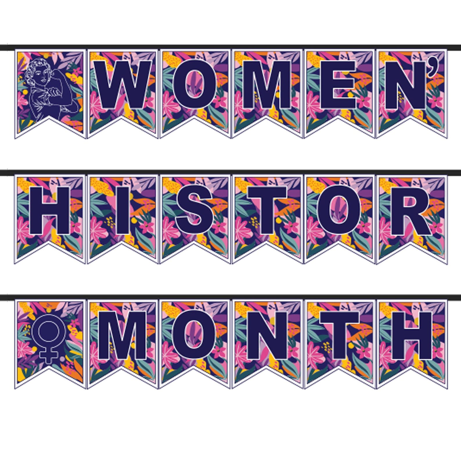 Women's History Month PRINTABLE Banner | Garland Pennant for Bulletin ...