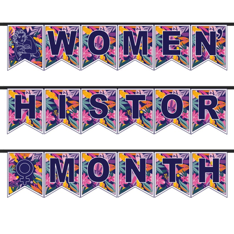 Women's History Month PRINTABLE Banner | Garland Pennant for Bulletin ...