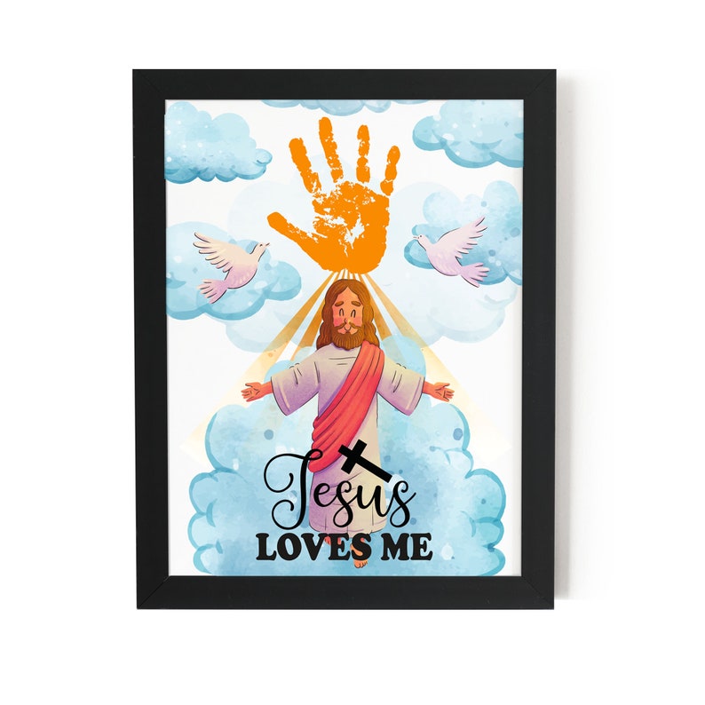 Religious Christian Handprint Art Jesus Loves Me Bible Handprint Crafts ...