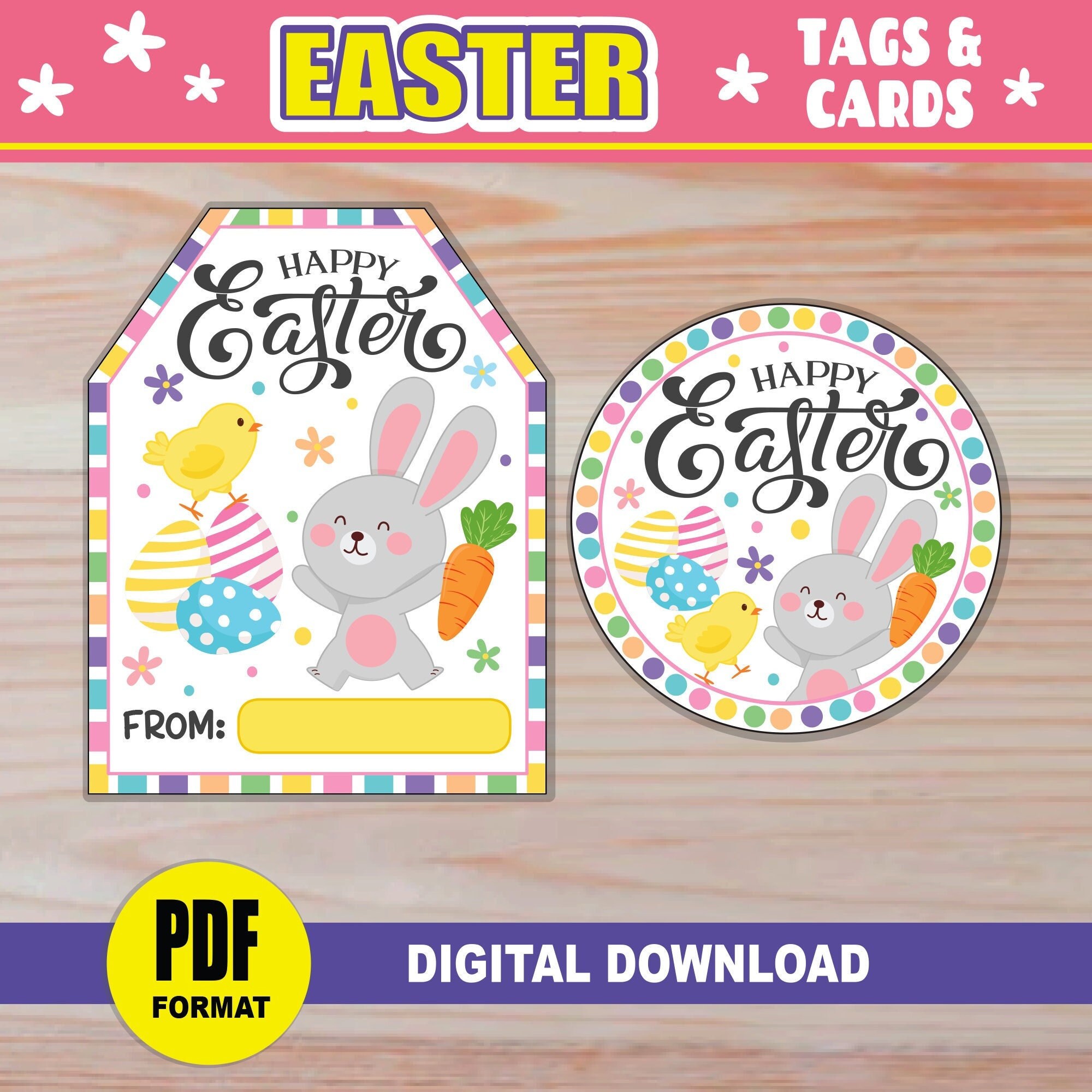 PRINTABLE Easter Gift Tags and Cards | Happy Easter Bunny Cards for ...
