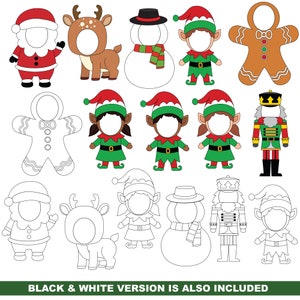 Christmas Add Your Own Photo Picture BUNDLE | PNG Santa Elf Reindeer ...