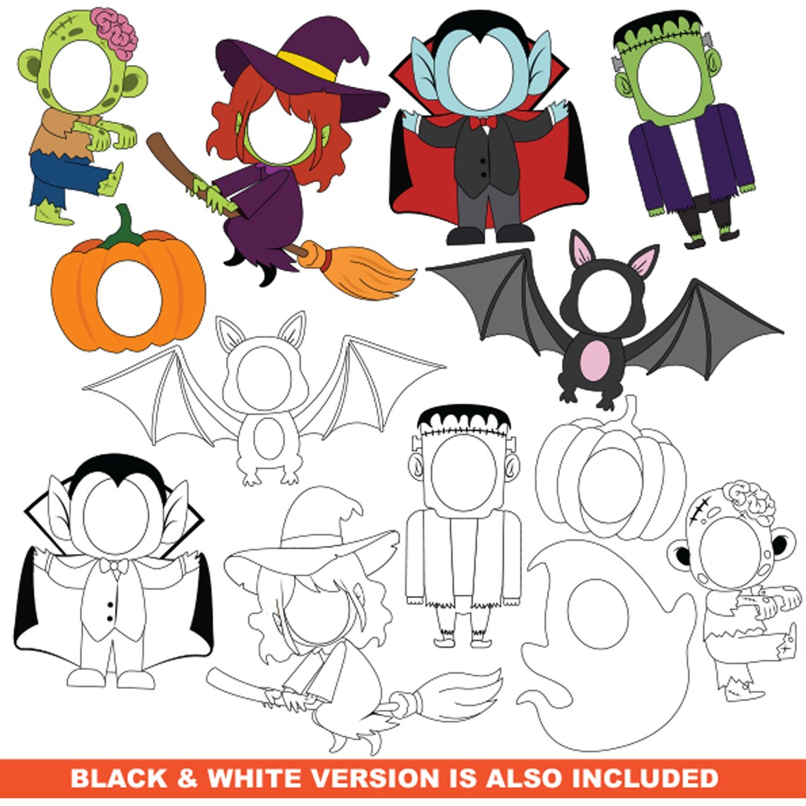 Halloween Add Your Own Photo Picture BUNDLE PNG Vampire - Etsy