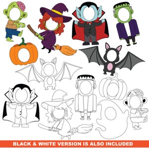 Halloween Add Your Own Photo Picture BUNDLE | PNG Vampire Witch Zombie ...