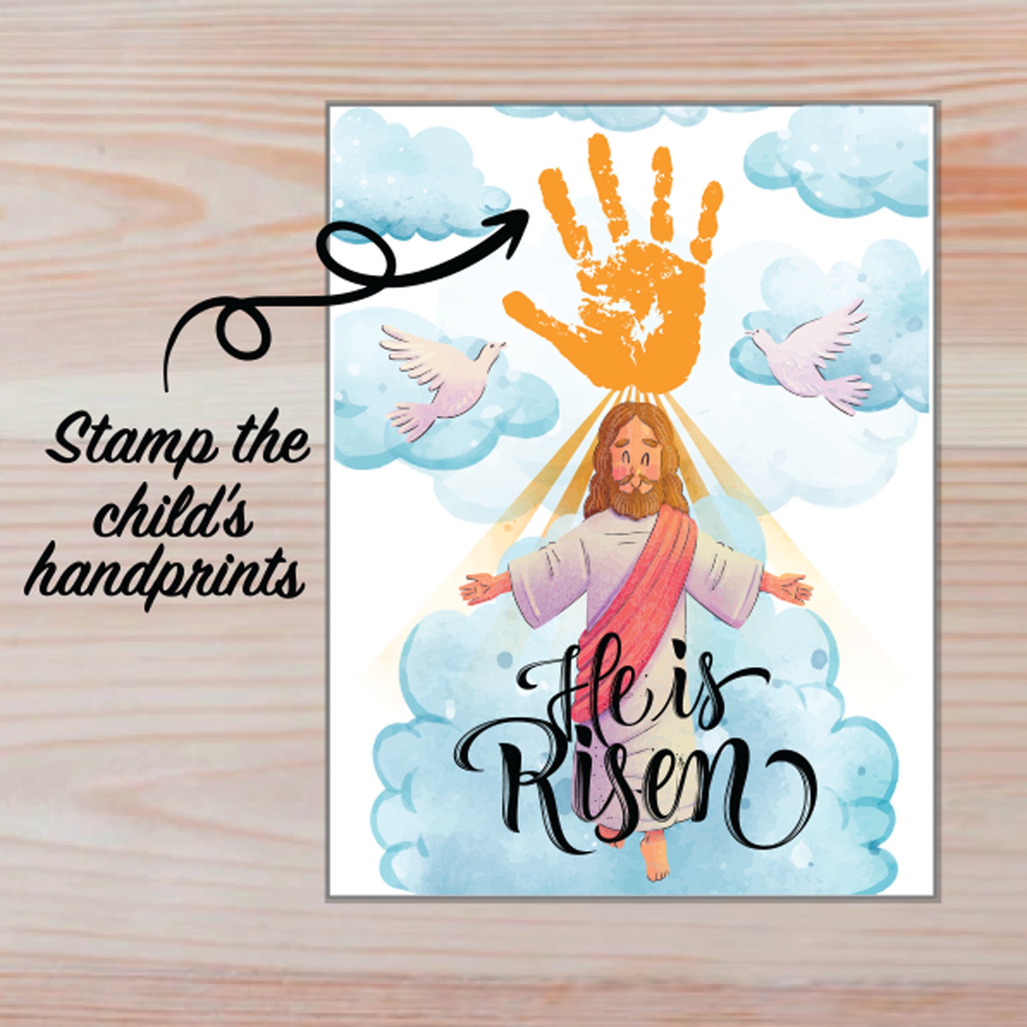 Easter Handprint Art Craft Jesus He is Risen Religious Handprint ...