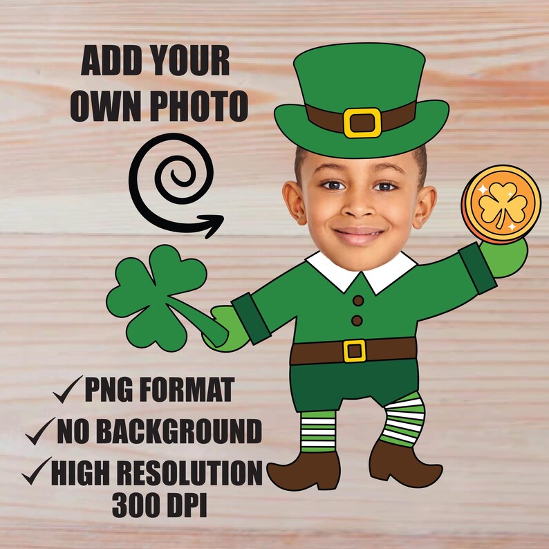St Patrick's Day Leprechaun Add Your Photo BUNDLE | PNG and PDF | Class ...