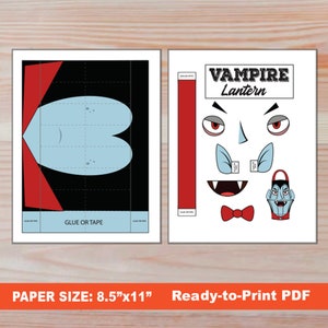 Vampire Paper Lantern Crafts | Halloween Monster Crafts PRINTABLE ...