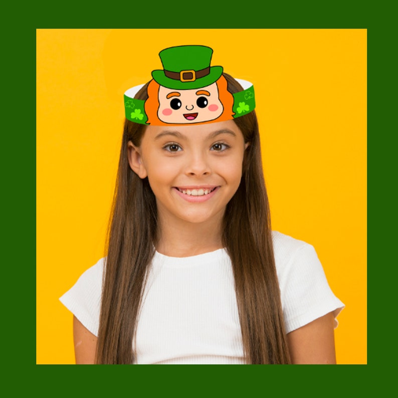 St Patricks Day Paper Crowns for Kids DIY Paper Hat - Etsy