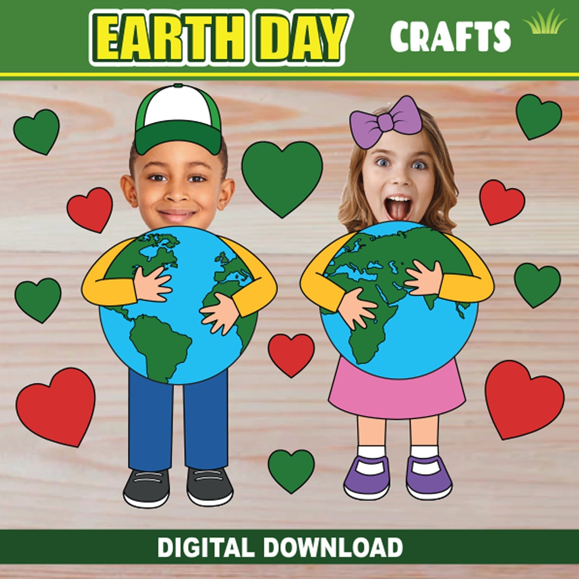 Earth Day Craft for Bulletin Board & Decor Earth Day Face Photo Craft ...