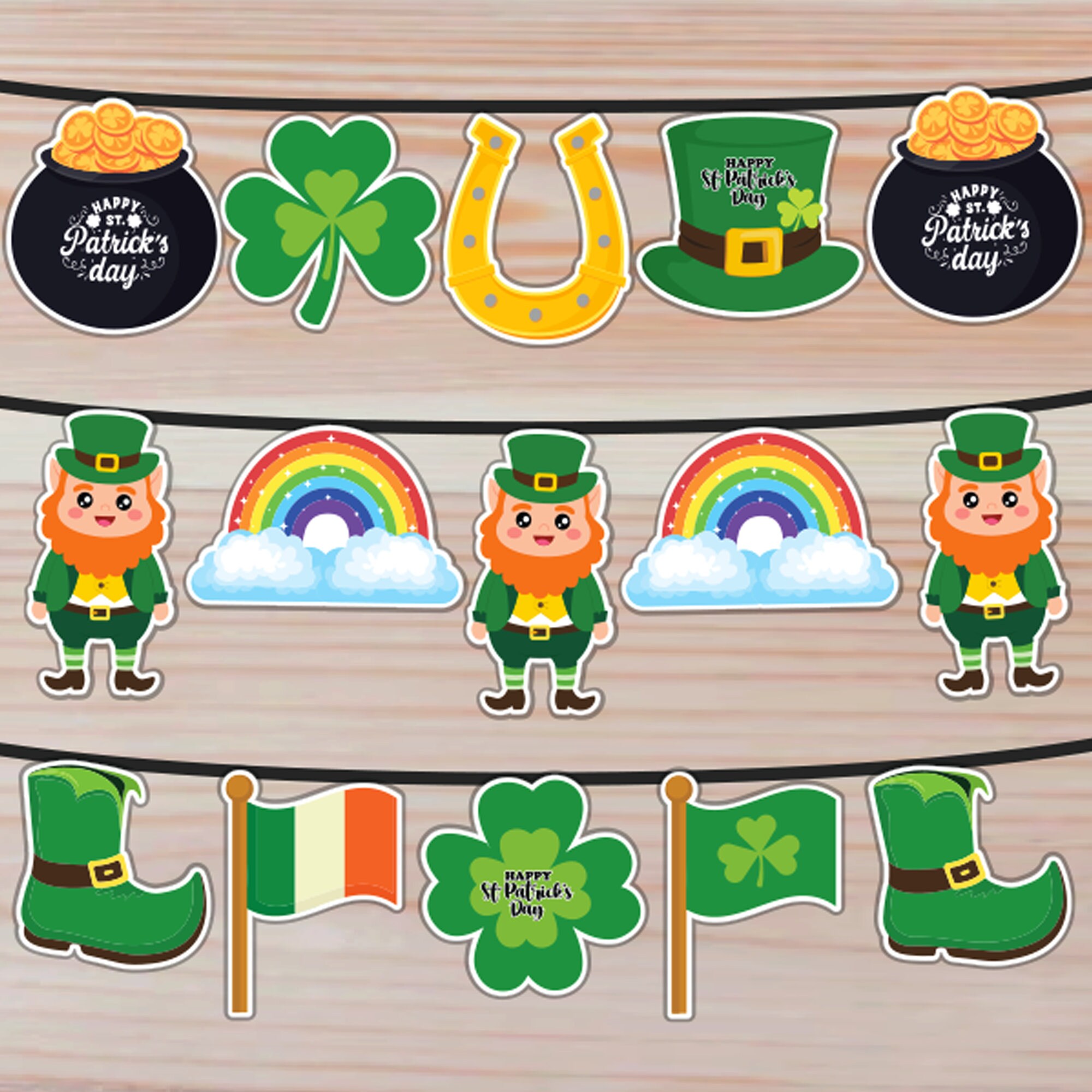 St Patrick's Printable Banner | St Patricks Garland Pennant Banner ...