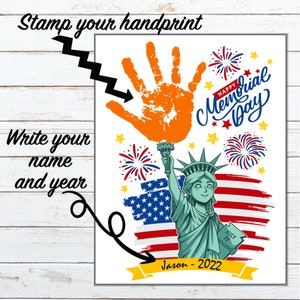 Memorial Day Handprint Art | Statue of Liberty Crafts | PRINTABLE ...