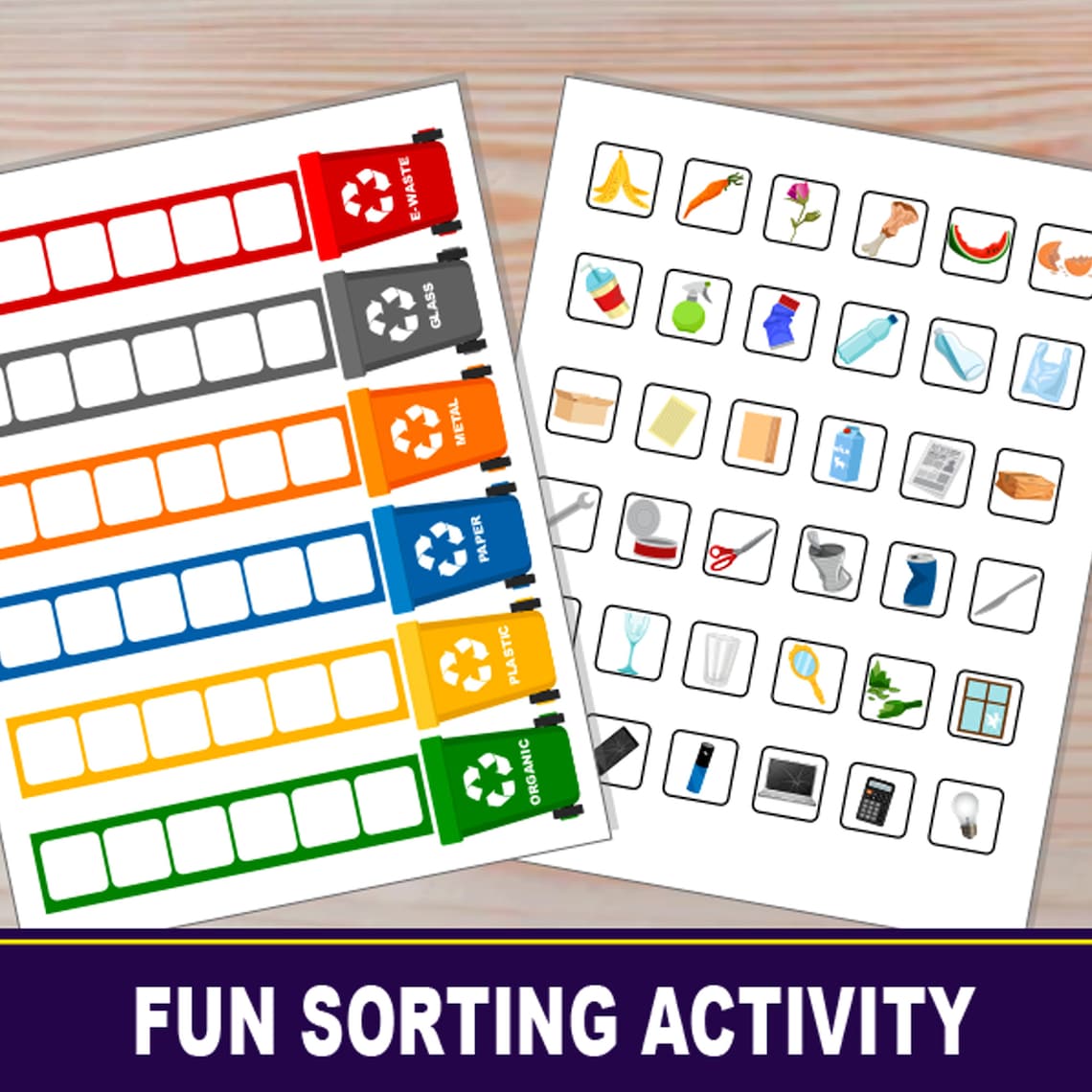 Recycle Sorting Activity Recycling Poster Earth Day PRINTABLE Recycling ...