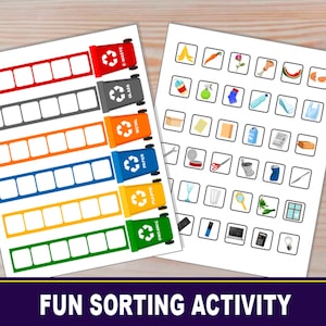 Recycle Sorting Activity Recycling Poster Earth Day PRINTABLE Recycling ...